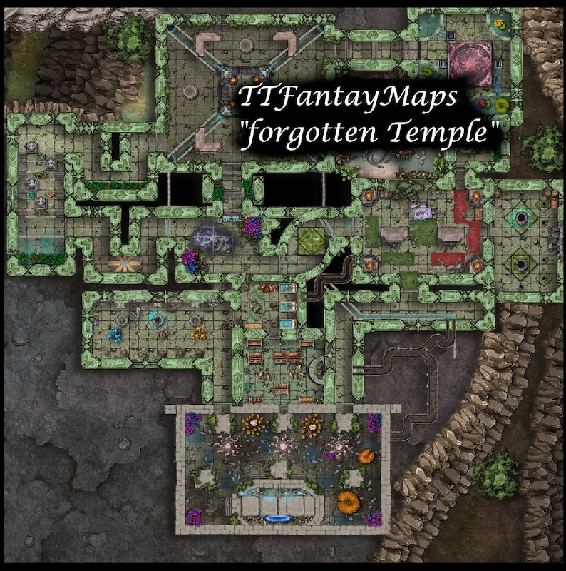 Temple Battle Map, Dnd Battle Map, D&D, Battlemap, Dungeons and Dragons ...