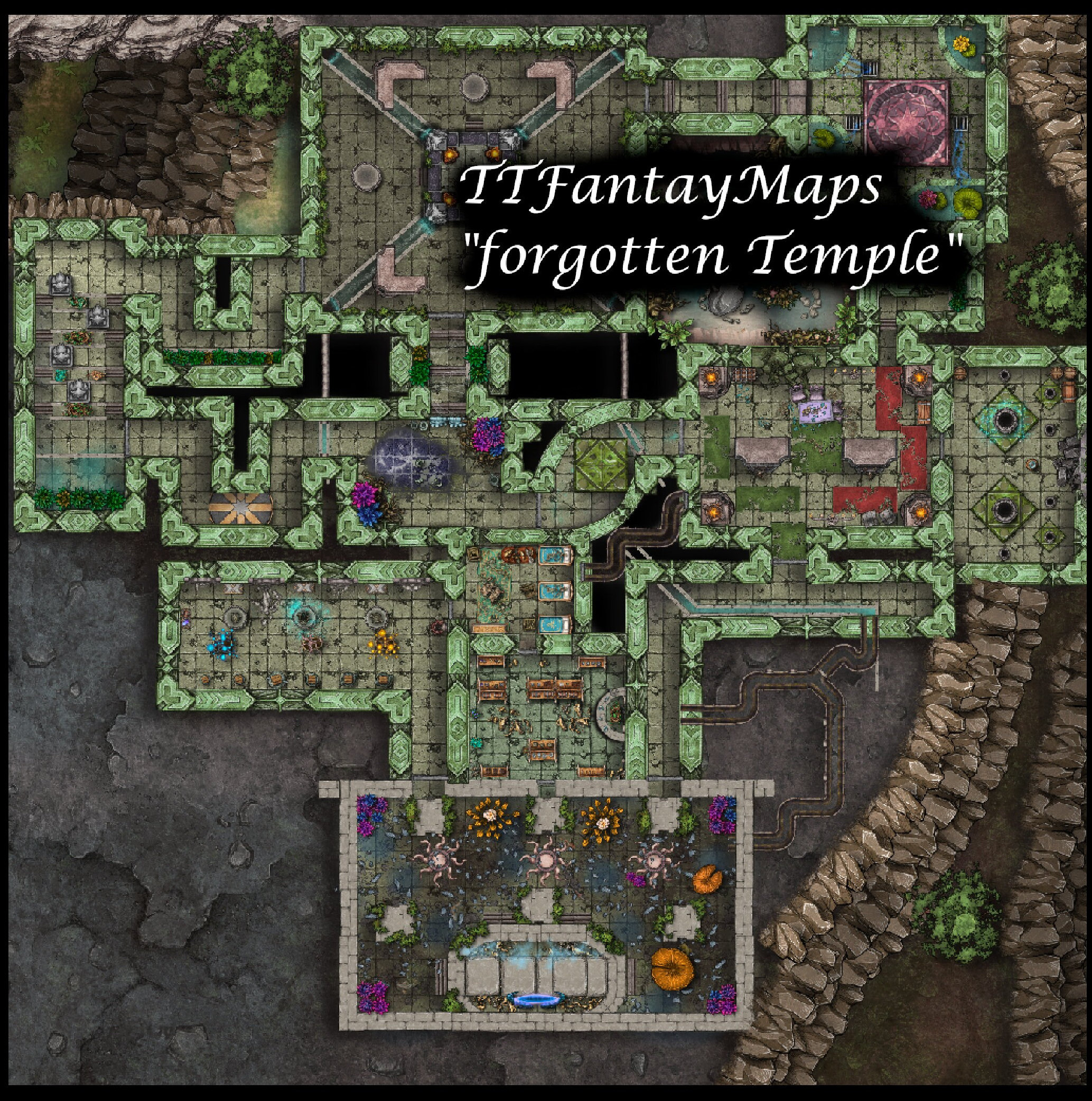 Temple Battle Map, Dnd Battle Map, D&D, Battlemap, Dungeons and Dragons ...