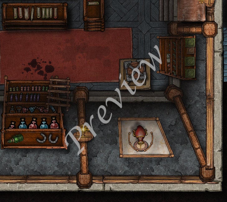 Potion Shop Map, DnD Battle Map, D&D, Battlemap, Dungeons and Dragons ...
