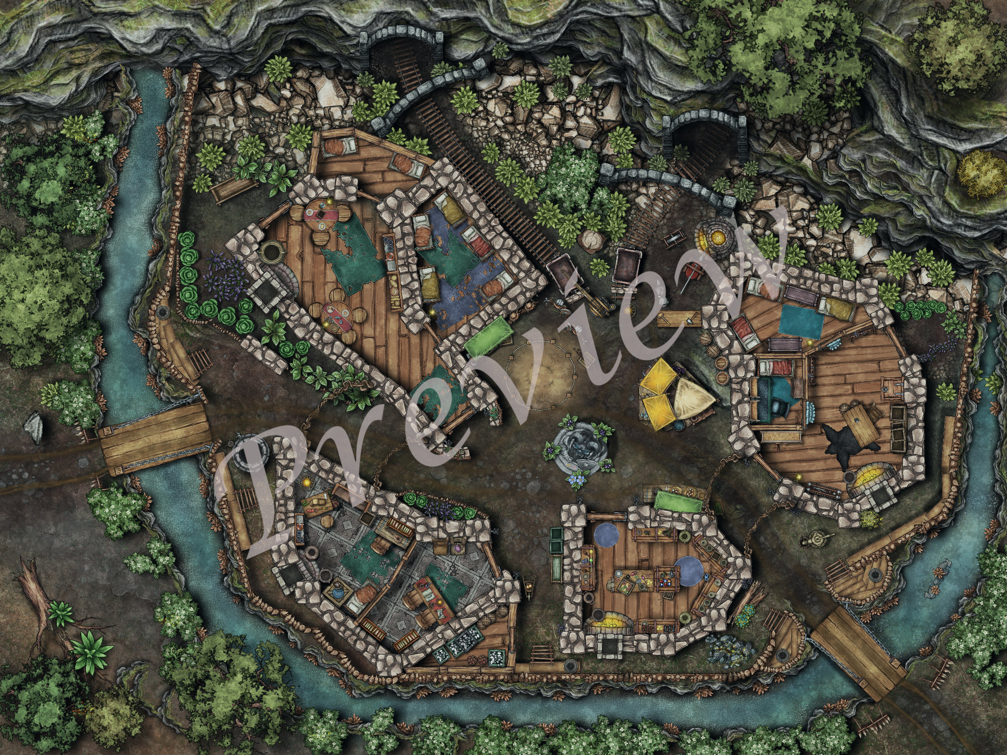 Town Map, Terrain, Fantasy, Dnd Battle Map, D&D, Battlemap, Dungeons ...