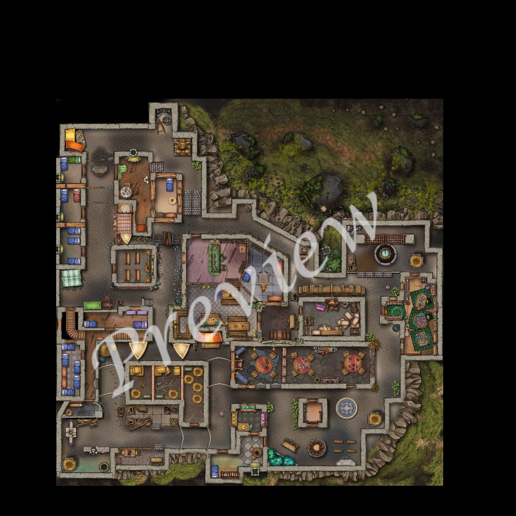 Castle Battle Map, Dnd Battle Map, D&D, Battlemap, Dungeons and Dragons ...