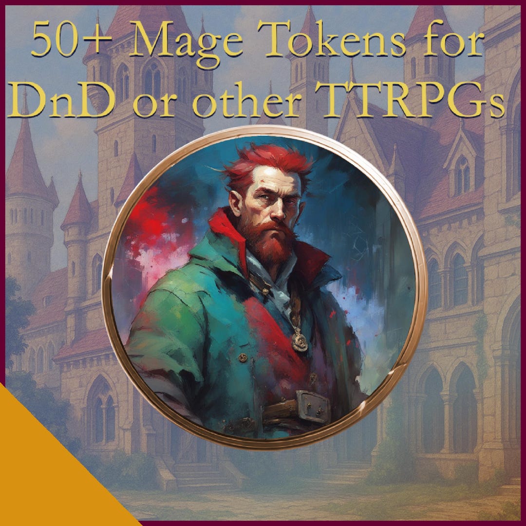 50 Mage Tokens, Watercolor, for Ttrpgs Like Dungeon and Dragons ...