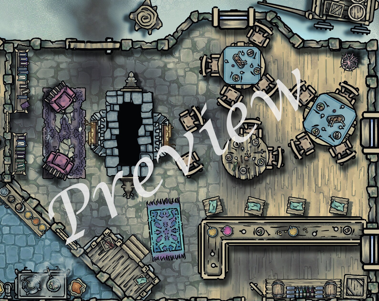 Tavern Map, Dnd Battle Map, White Lady Inn, Dnd Map, D&D, Dungeons and ...