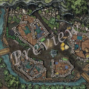Town Map, Terrain, Fantasy, Dnd Battle Map, D&D, Battlemap, Dungeons ...