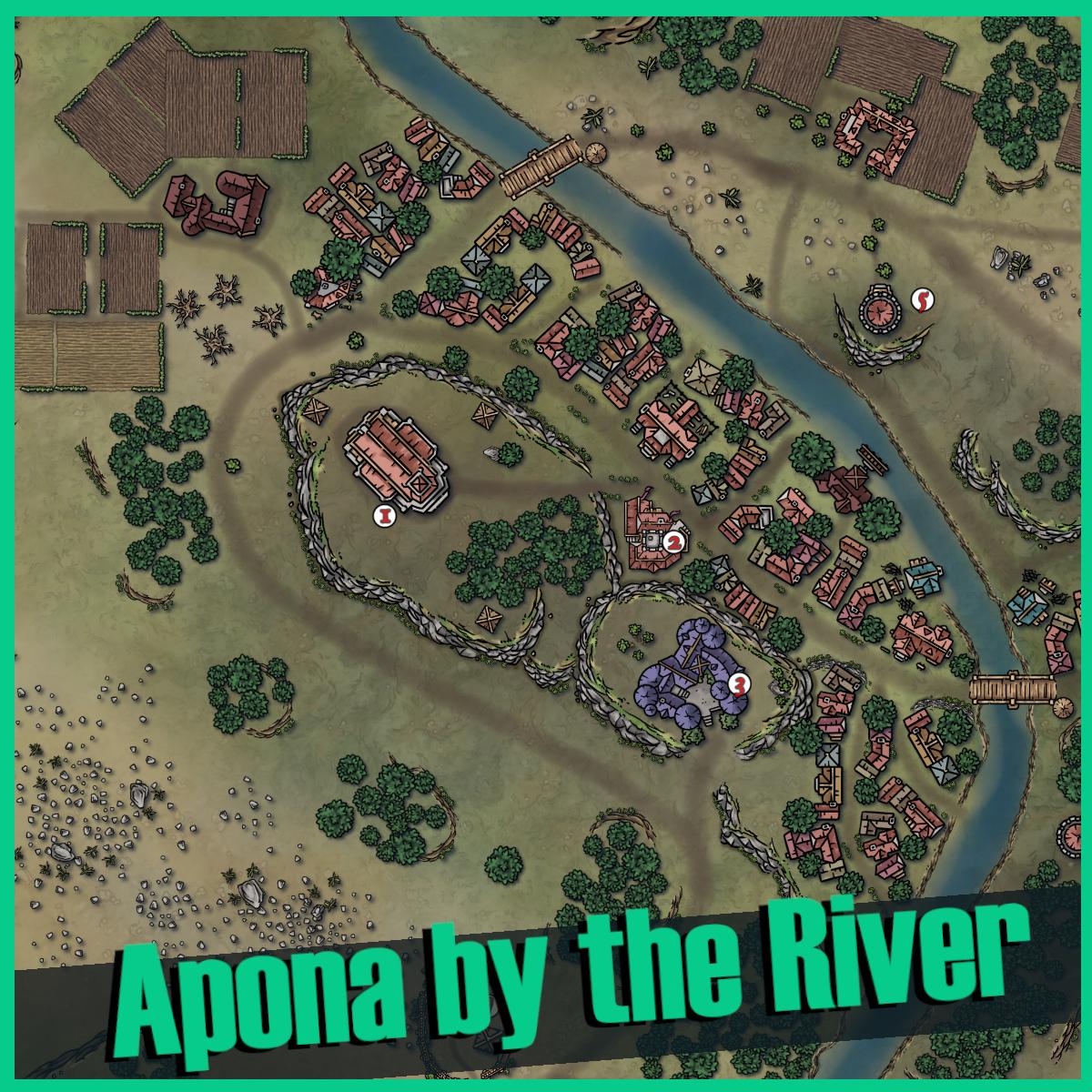 DND River Town Map, Hand Made Fantasy Campaign Town for Fantasy Ttrpg's ...