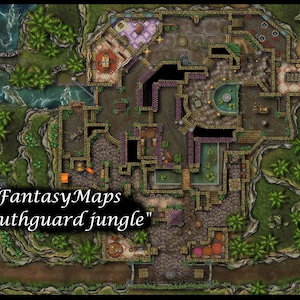 Jungle Castle Battle Map, Dnd Battle Map, D&D, Battlemap, Dungeons and ...