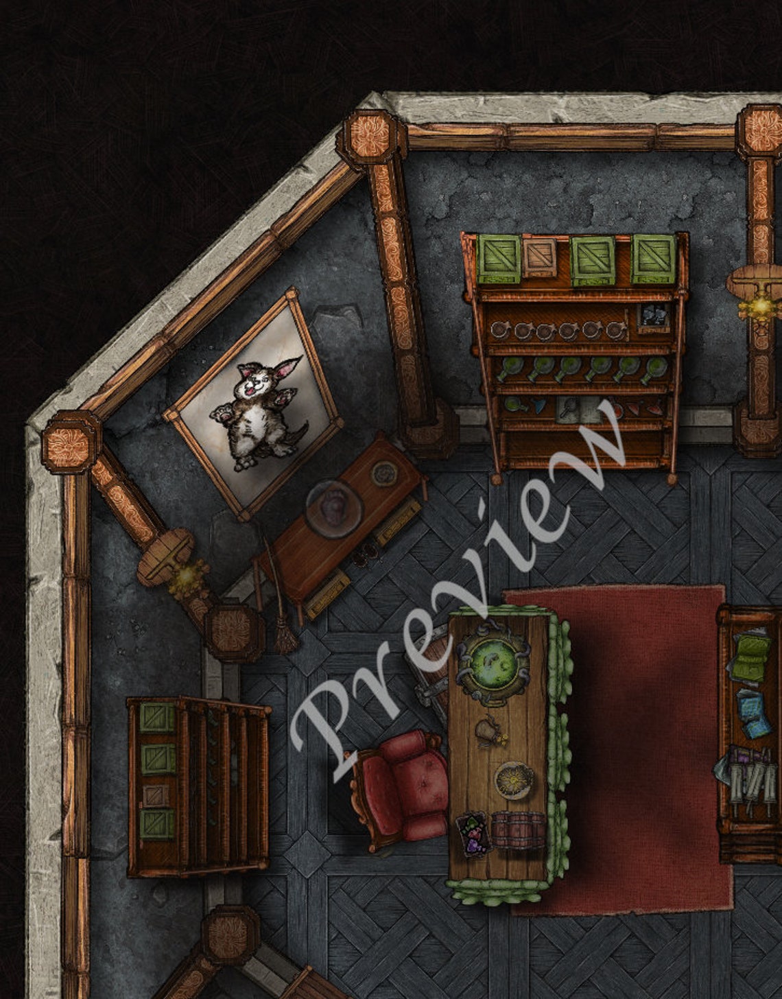 Potion Shop Map, DnD Battle Map, D&D, Battlemap, Dungeons and Dragons ...