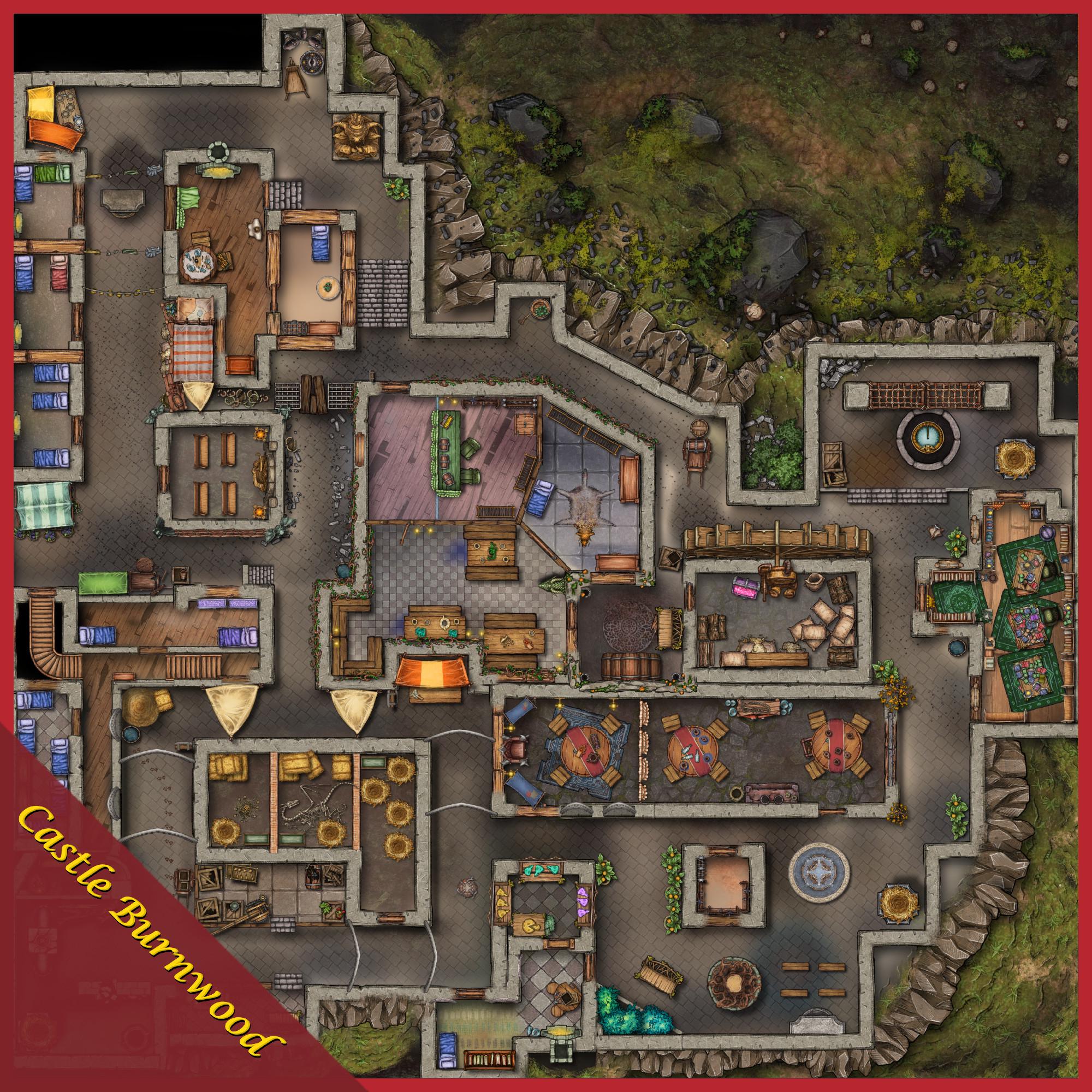 Castle Battle Map, Dnd Battle Map, D&D, Battlemap, Dungeons and Dragons ...