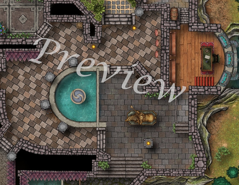 Castle Battle Map, Dnd Battle Map, D&D, Battlemap, Dungeons and Dragons, 5e, Roll20, Fantasy ...