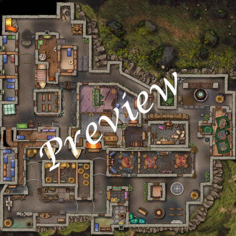 Castle Battle Map, DnD Battle Map, D&D, Battlemap, Dungeons and Dragons ...