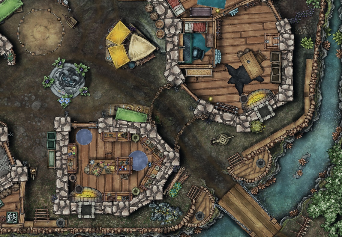 Town Map, Terrain, Fantasy, Dnd Battle Map, D&D, Battlemap, Dungeons ...