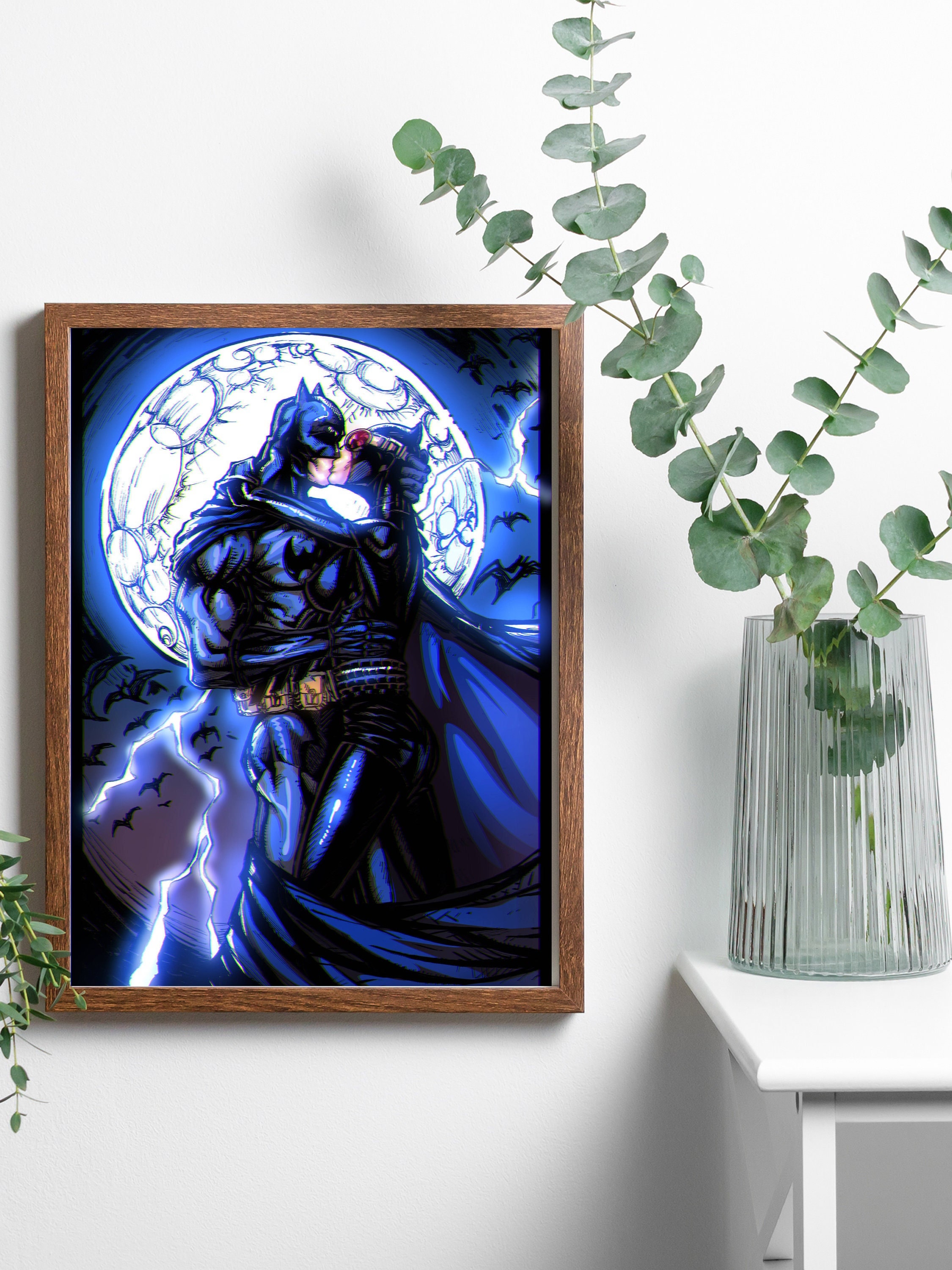 Batman And Batgirl Kiss 11x17 Poster Etsy