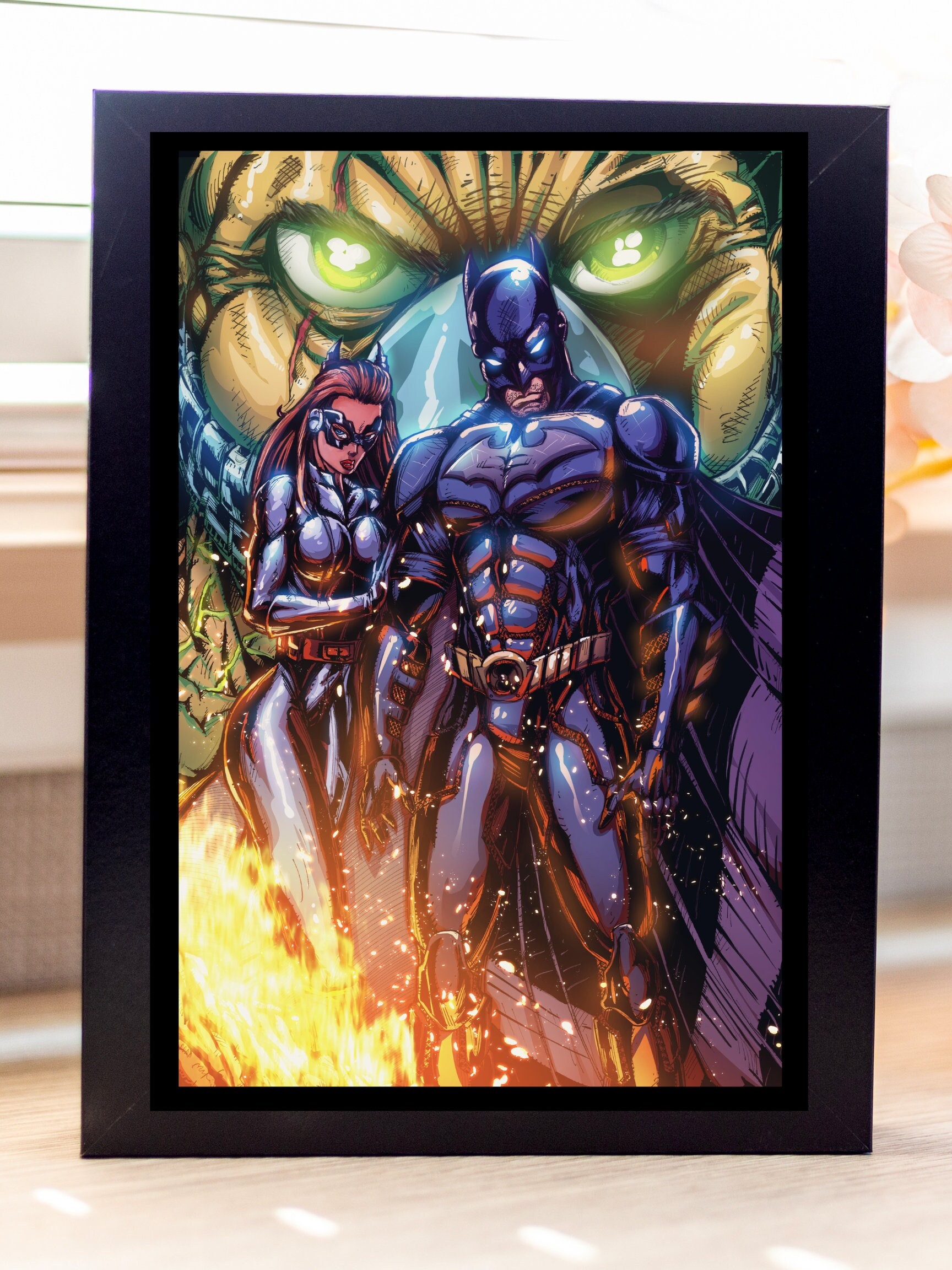 Batman With Batgirl And Bane 11x17 Poster T For Etsy