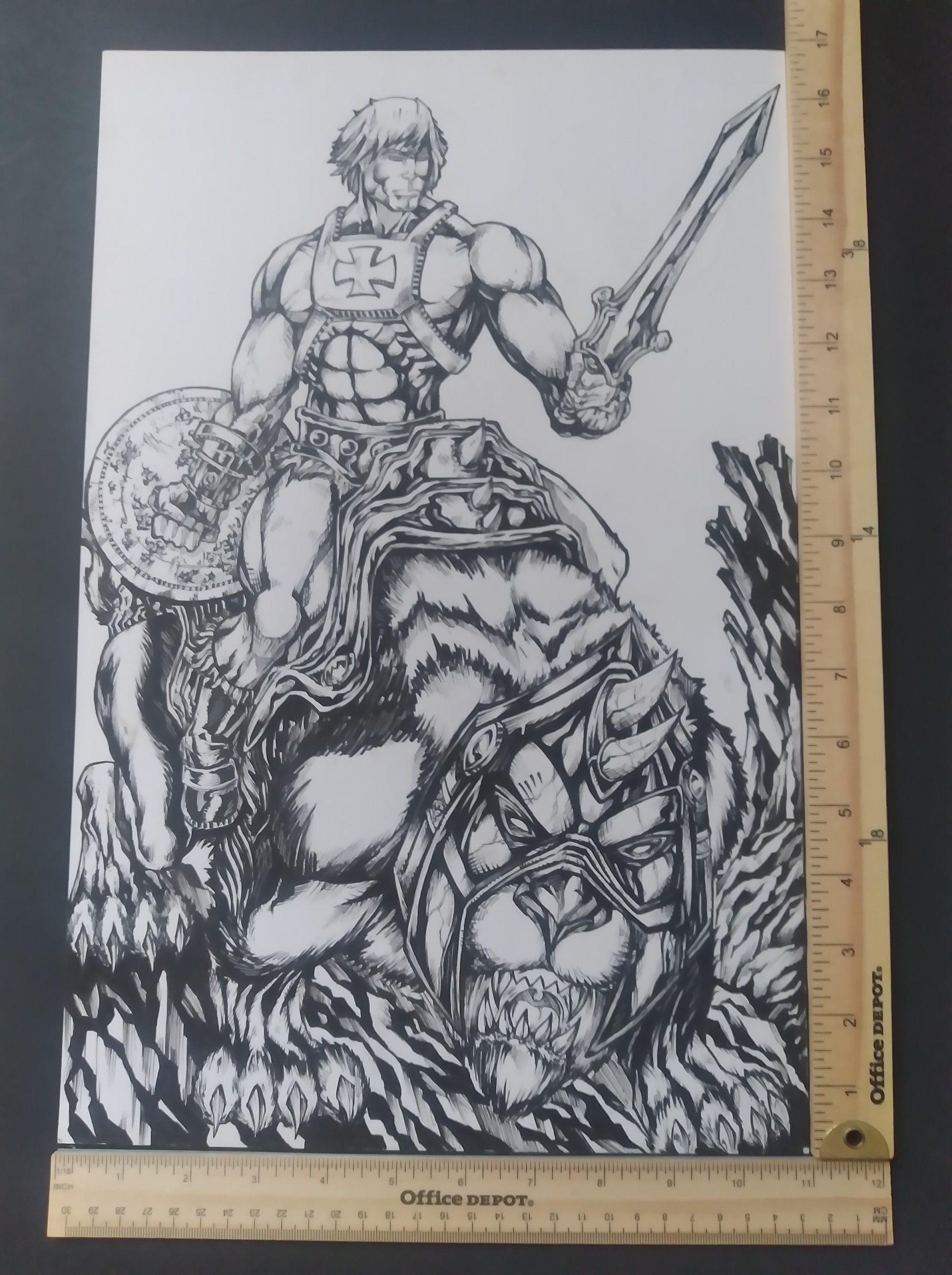 He-man 11x17 Poster Print/ Original Hand Inked 11x17 (one of a Kind ...