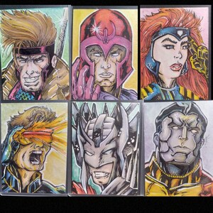 X-men Original Sketch Cards/gambit/magneto/colossus/cyclops/jean Grey ...