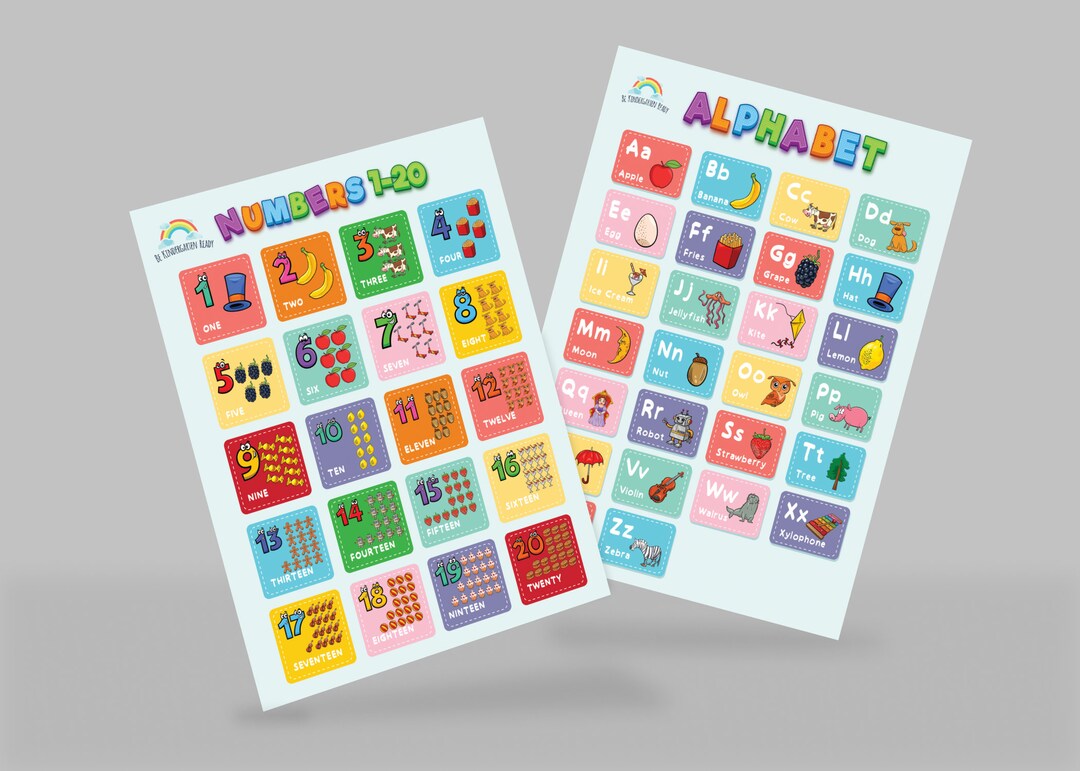 ABC Poster. Classroom Decor. Rainbow Alphabet Poster. Rainbow Numbers ...