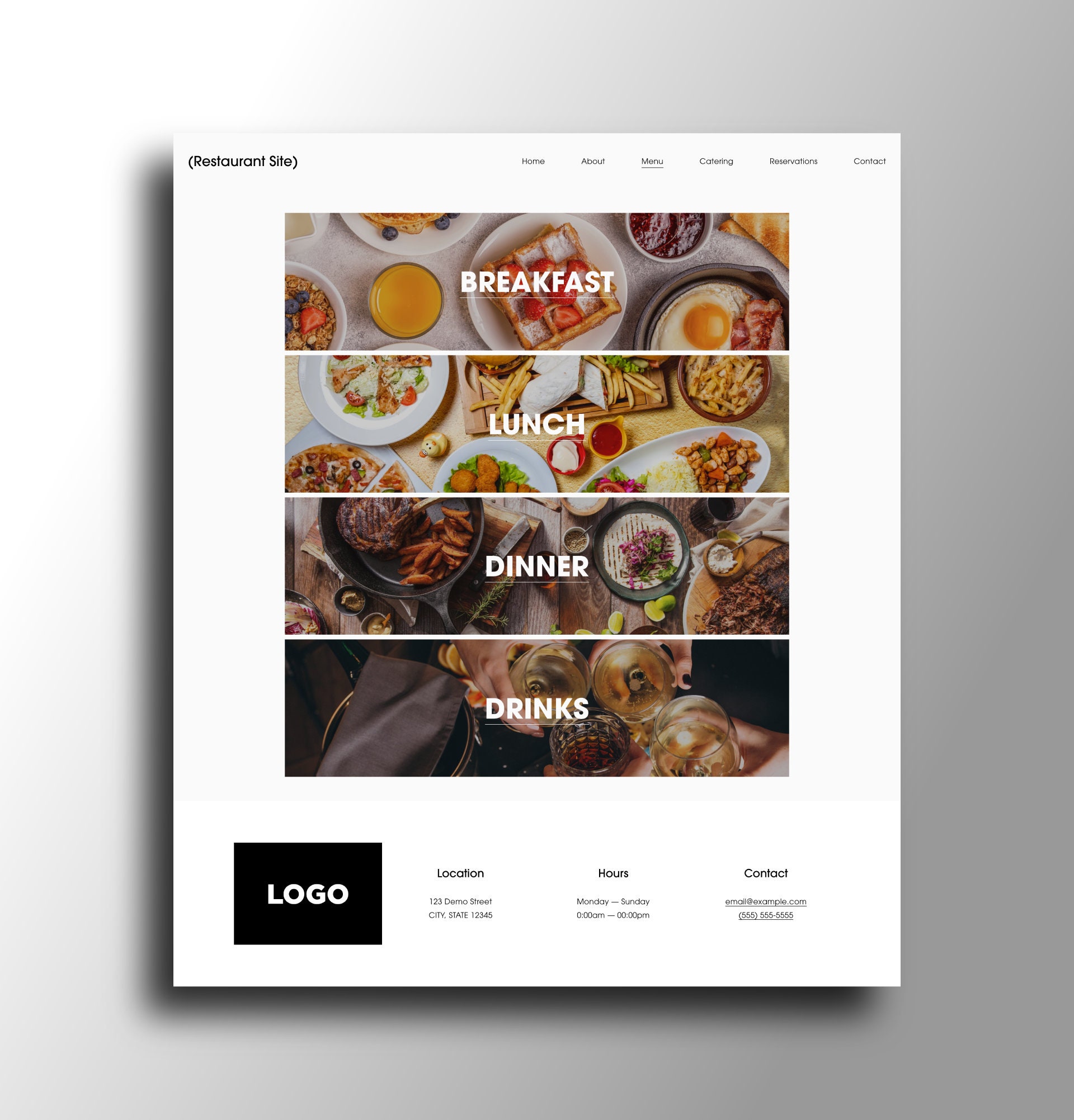 Modern Restaurant Website Template Squarespace Theme for Dining ...
