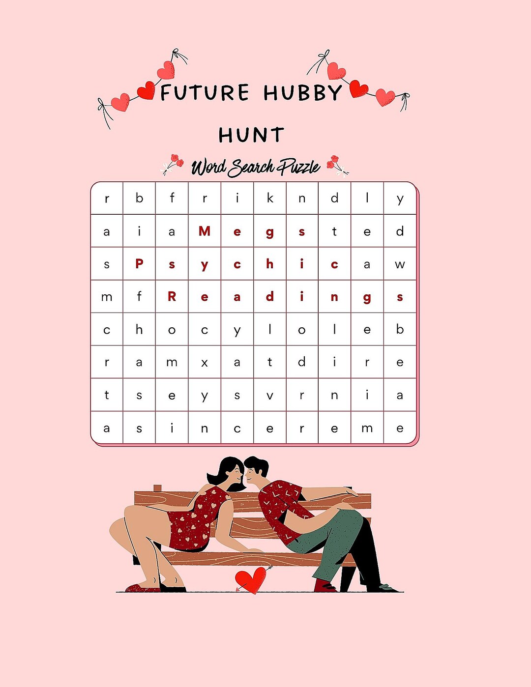 Future Hubby Psychic Word Search Puzzle: A Fun Way to Find His Key ...