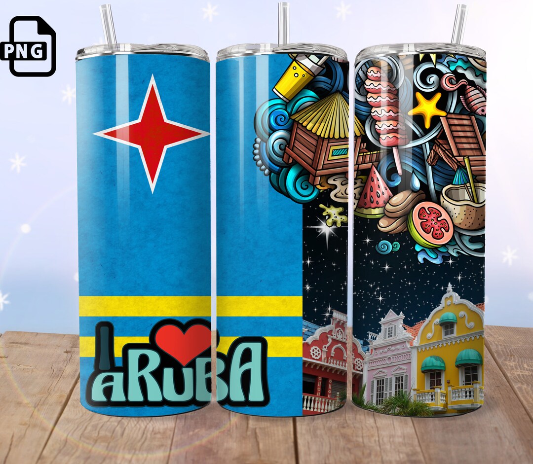 Aruba Tumbler Wrap/ Skinny Tumbler/ 20 Oz/ Aruba Flag/ Culture/tumbler ...