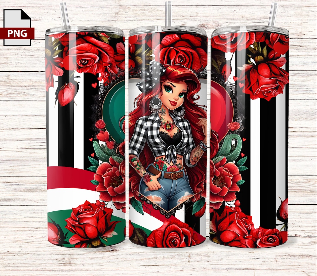 Roses Chola Mexicana Tumbler Wrap/viva Mexico Tumbler/ 20oz/ RD ...