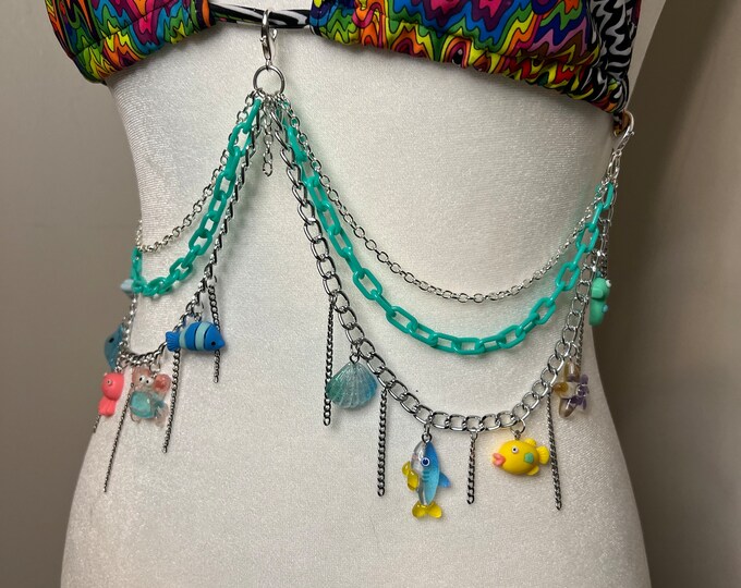 UNDER THE SEA Attachable Chain - Handmade Festival/rave Chain, Rave ...