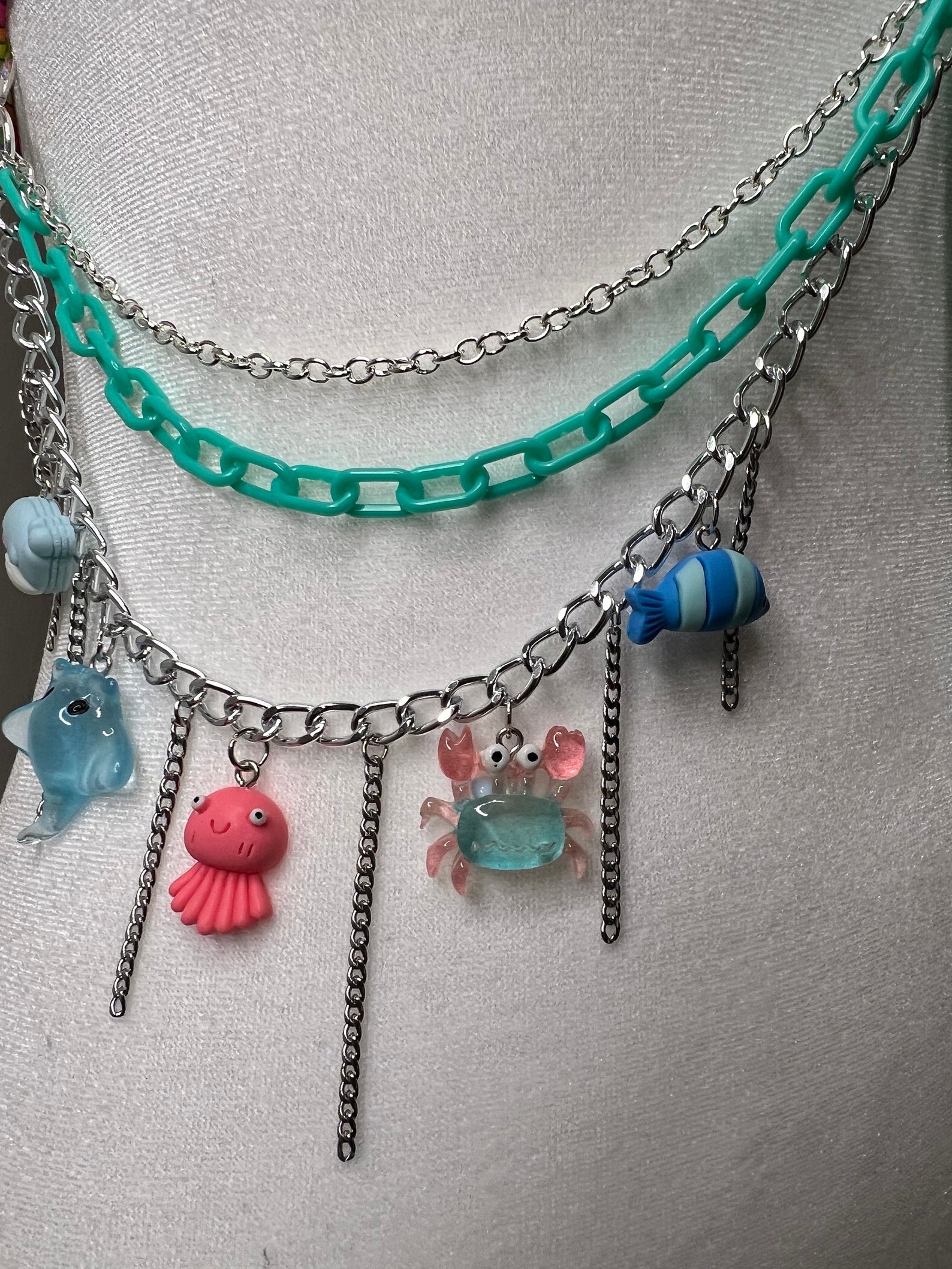 UNDER THE SEA Attachable Chain Handmade Festival/rave Chain, Rave Clip ...