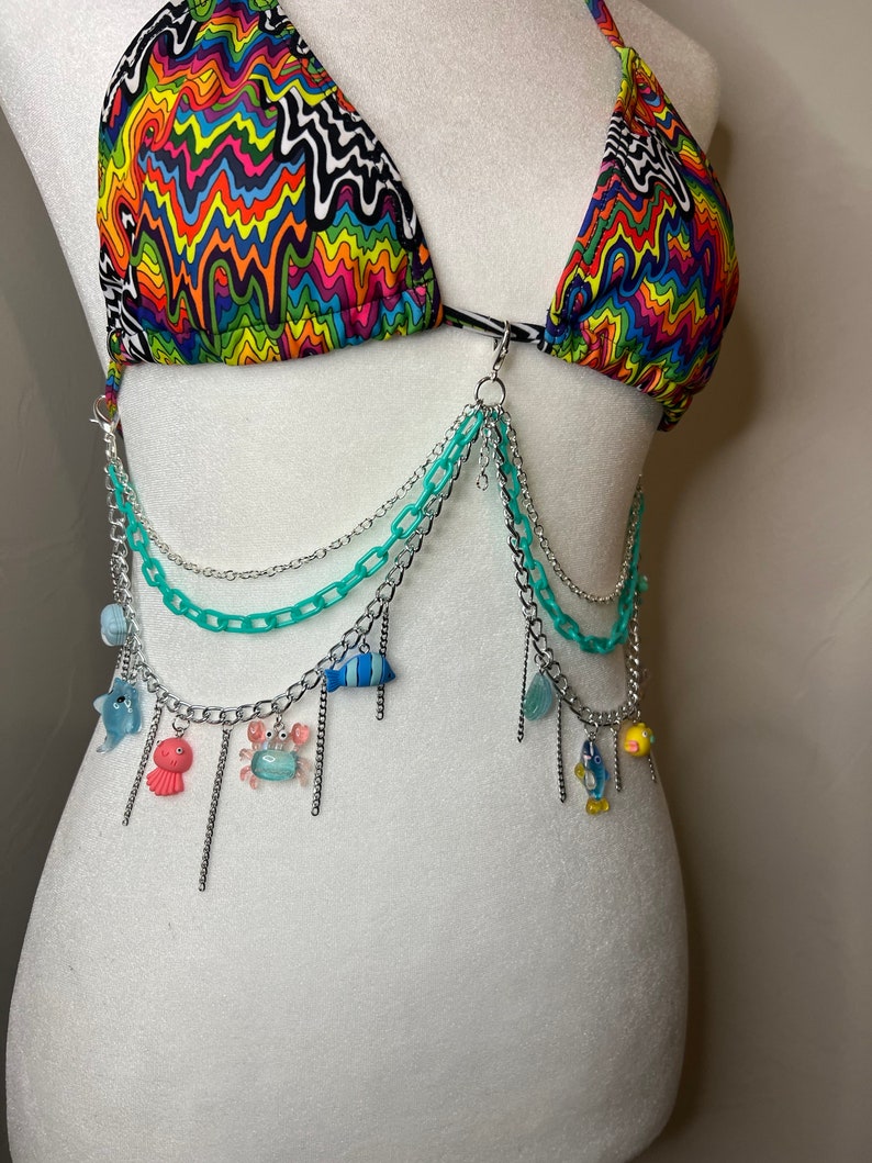 UNDER THE SEA Attachable Chain - Handmade Festival/rave Chain, Rave ...