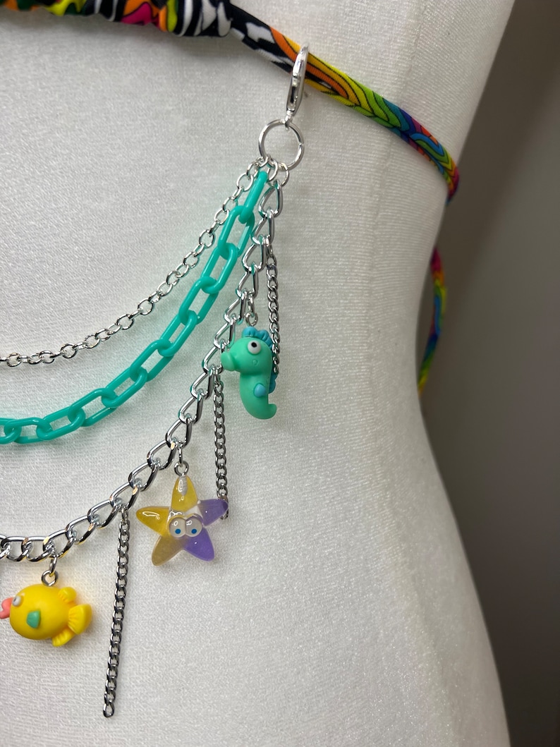 UNDER THE SEA Attachable Chain - Handmade Festival/rave Chain, Rave ...