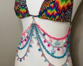 UNDER THE SEA Attachable Chain - Handmade Festival/rave Chain, Rave ...