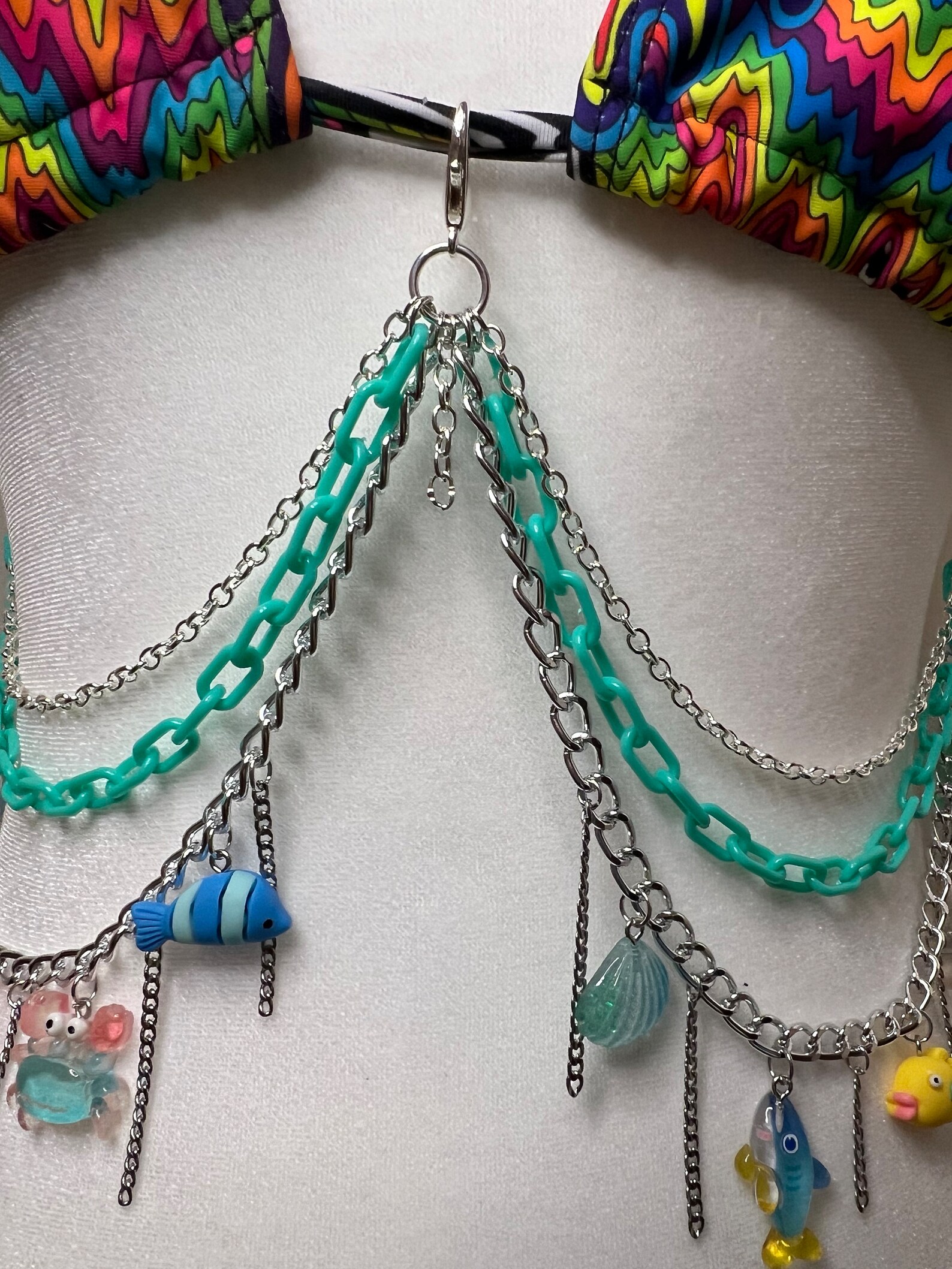 UNDER THE SEA Attachable Chain Handmade Festival/rave Chain, Rave Clip ...