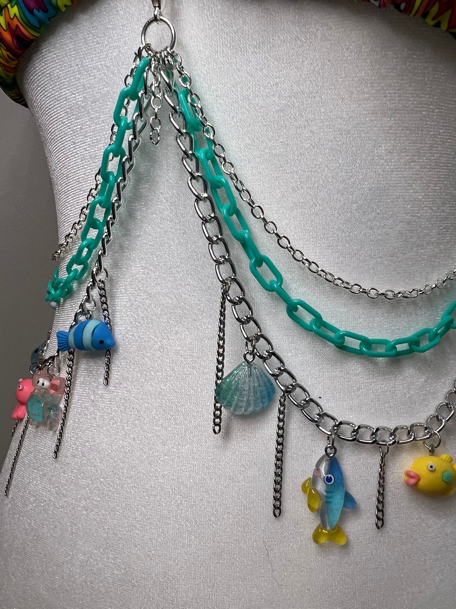 UNDER THE SEA Attachable Chain Handmade Festival/rave Chain, Rave Clip ...