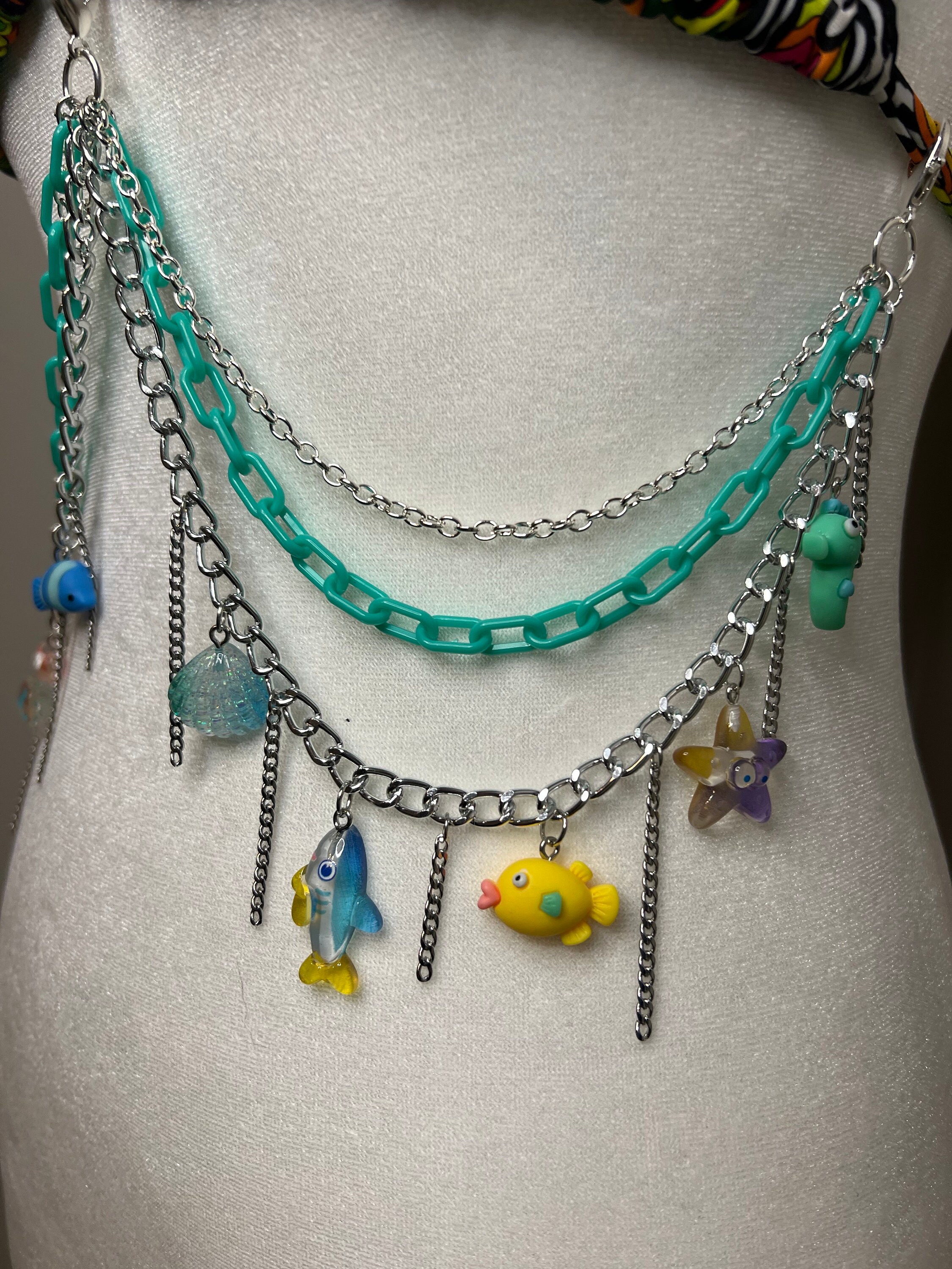 UNDER THE SEA Attachable Chain Handmade Festival/rave Chain, Rave Clip ...