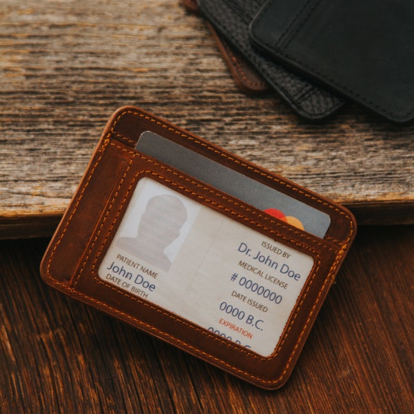 Leather Credit Card Wallets for Men - Etsy