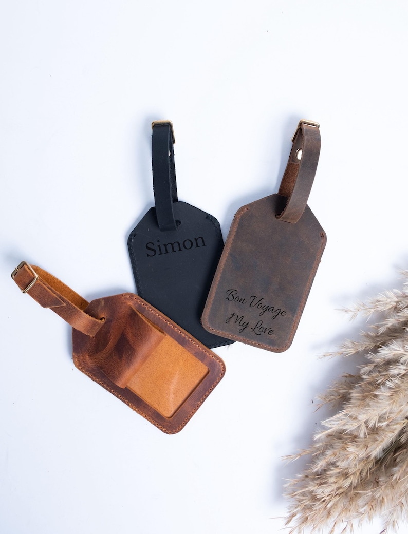 Leather Luggage Tag Personalized - Custom Luggage Tag - Travel ...