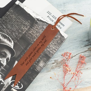 Personalized Bookmark, Leather Bookmark, Bookmark, Bookmarks, Custom ...