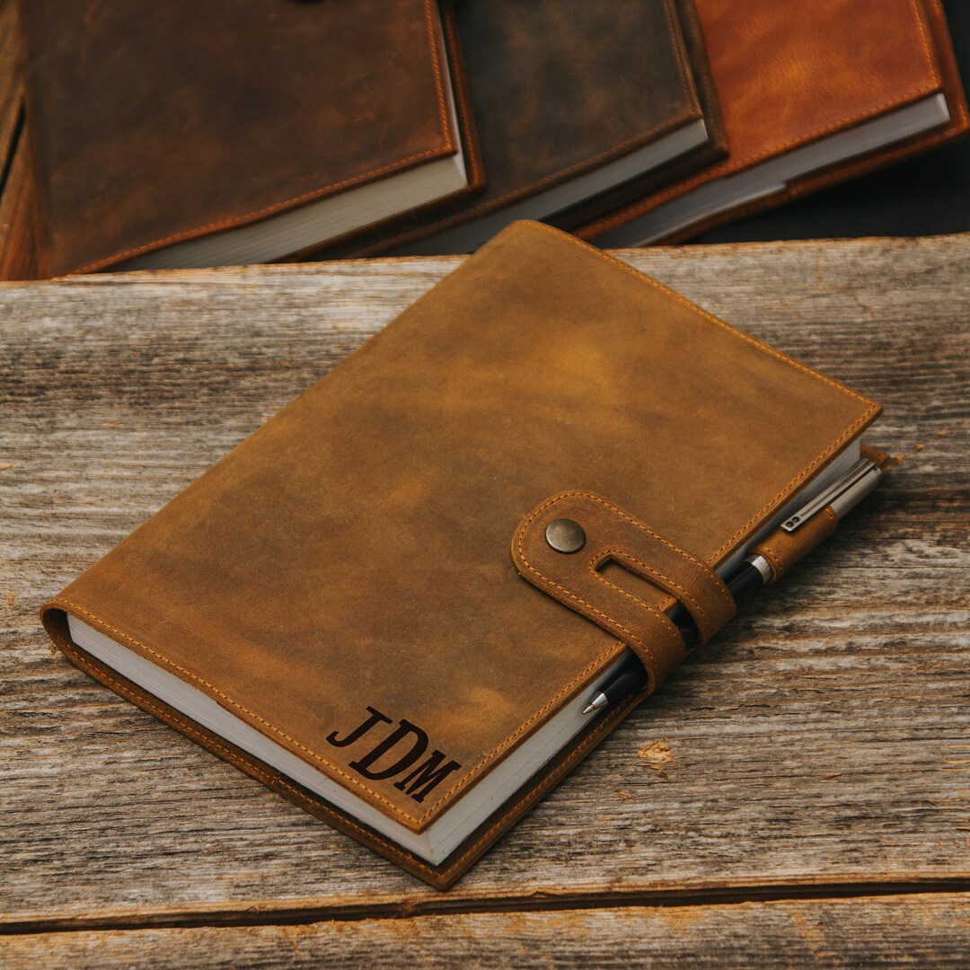 Personalized Leather Sketchbook Cover, Leather Journal Custom Notebook ...