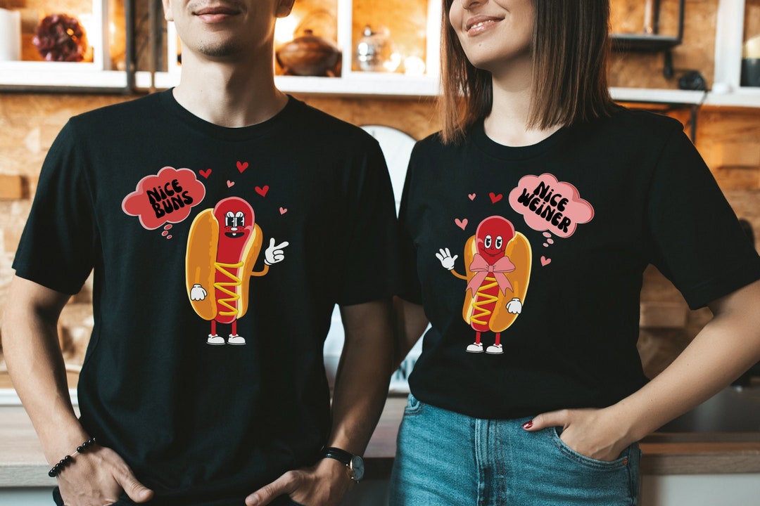 Custom Couples Matching Hot Dog Shirts, Personalized Boyfriend Weiner ...