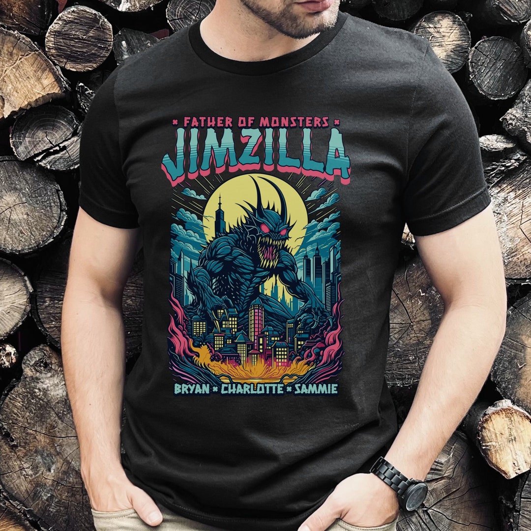 Personalized Zilla shirt, custom father's day monster movie short ...