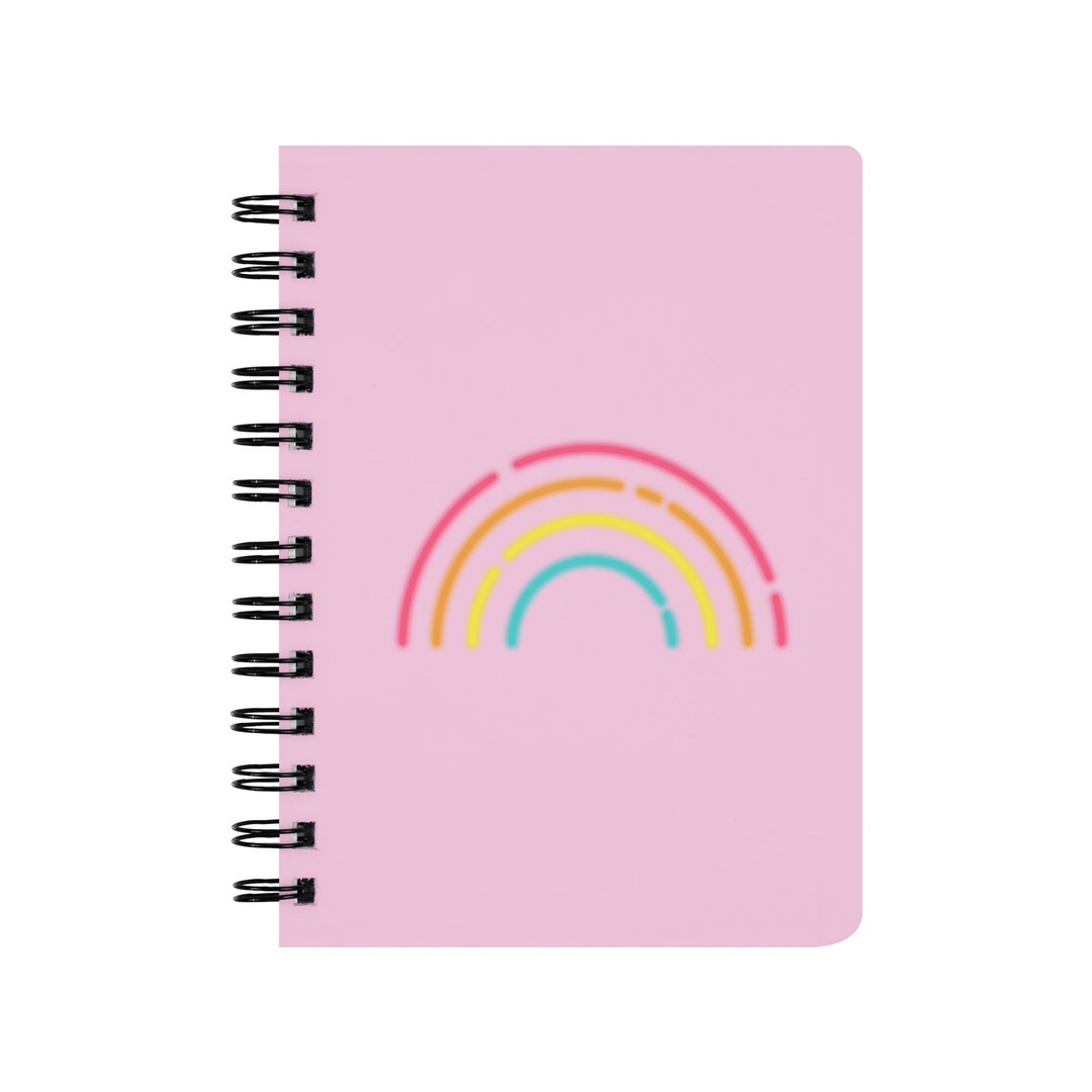 Neon Rainbow (pink) Spiralbound Notebook | Rainbow Journal | Rainbow ...