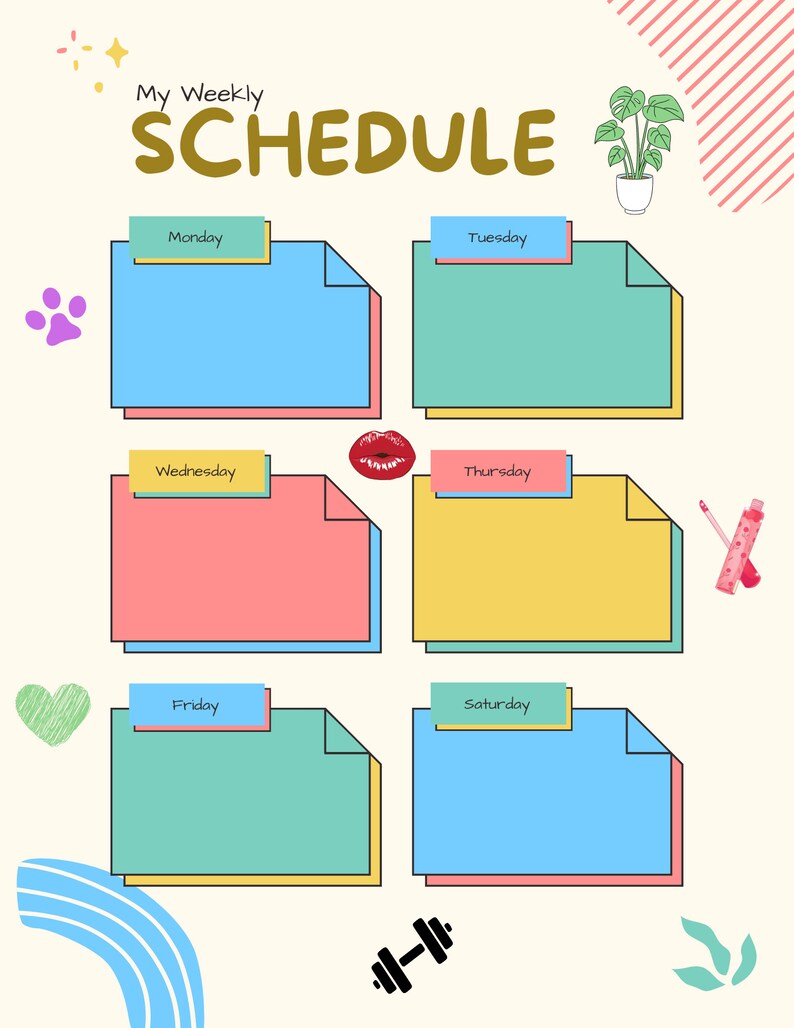 Printable Weekly Calendar and Planner - Etsy