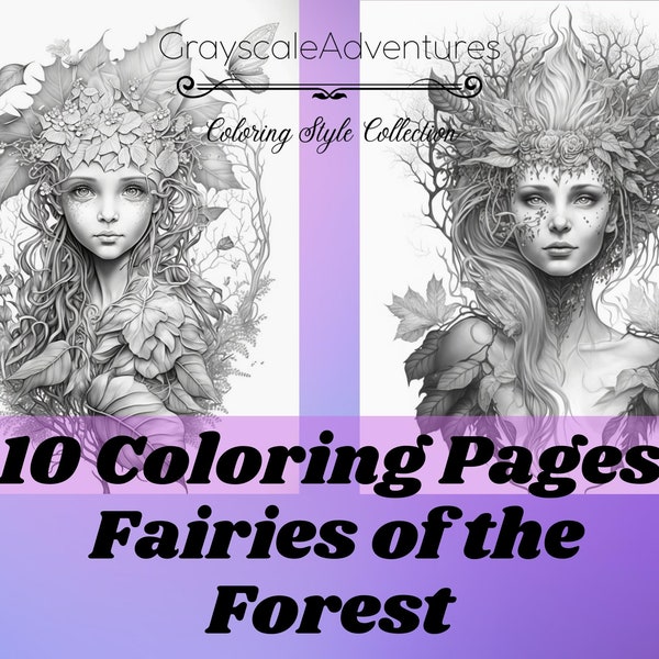 Forest Fairy Coloring Book - Etsy
