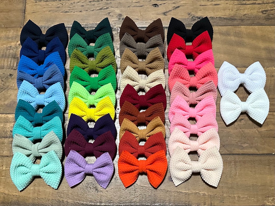Solid Color Hair Bow - Nylon - Alligator Clip - Solid Color - Baby Bow ...