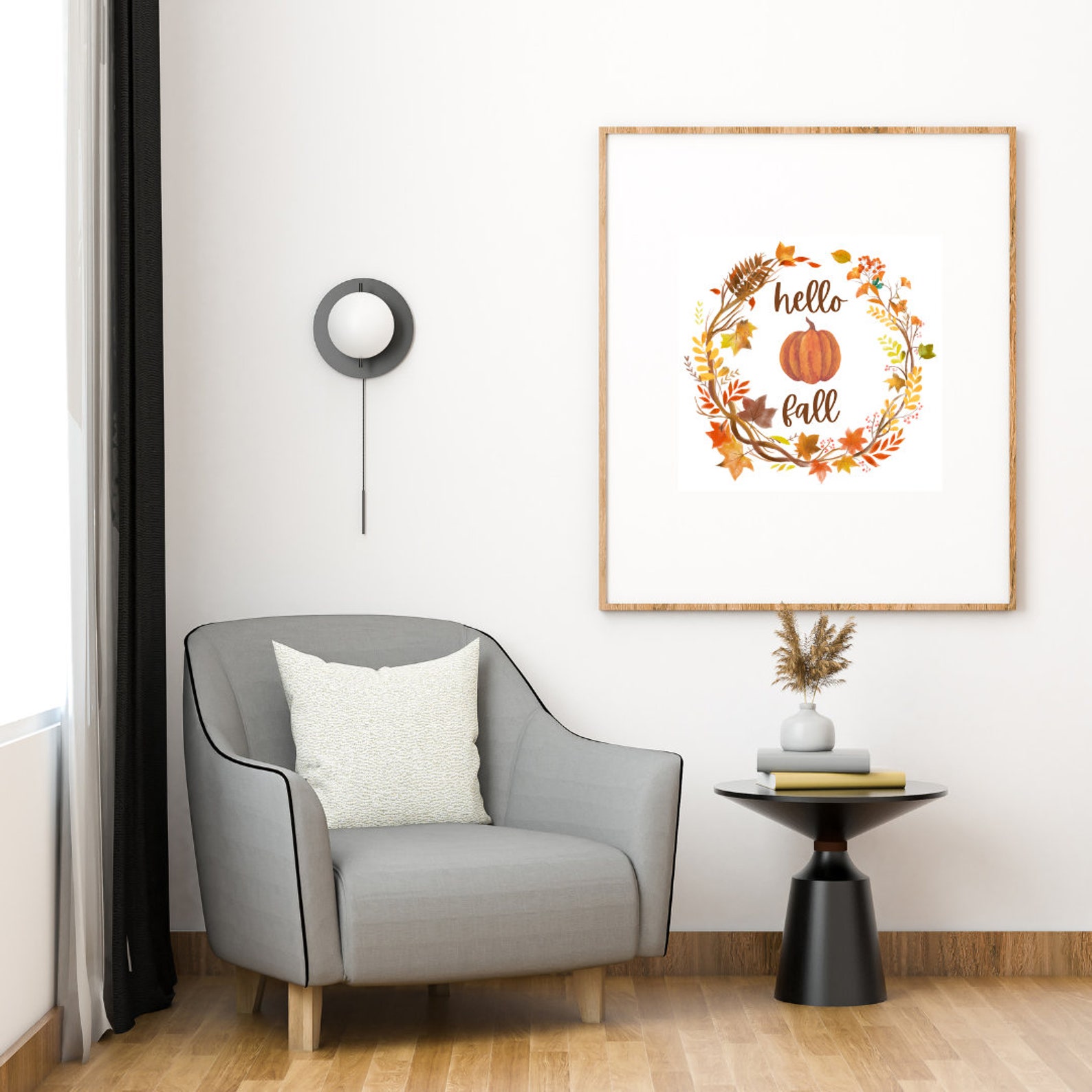 Hello Fall Wall Art, Digital Download, Multiple Sizes, PNG, JPG - Etsy