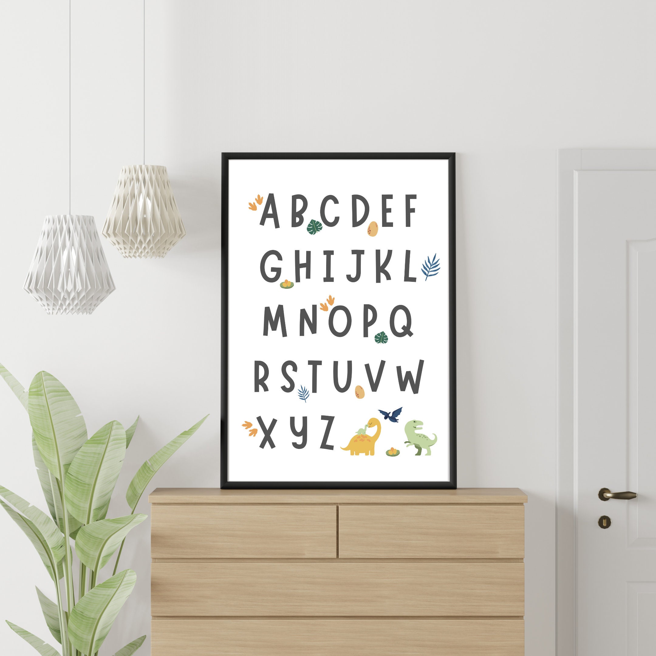 Dinosaur Alphabet Sign Digital Download Dinosaur Nursery Wall Art ...
