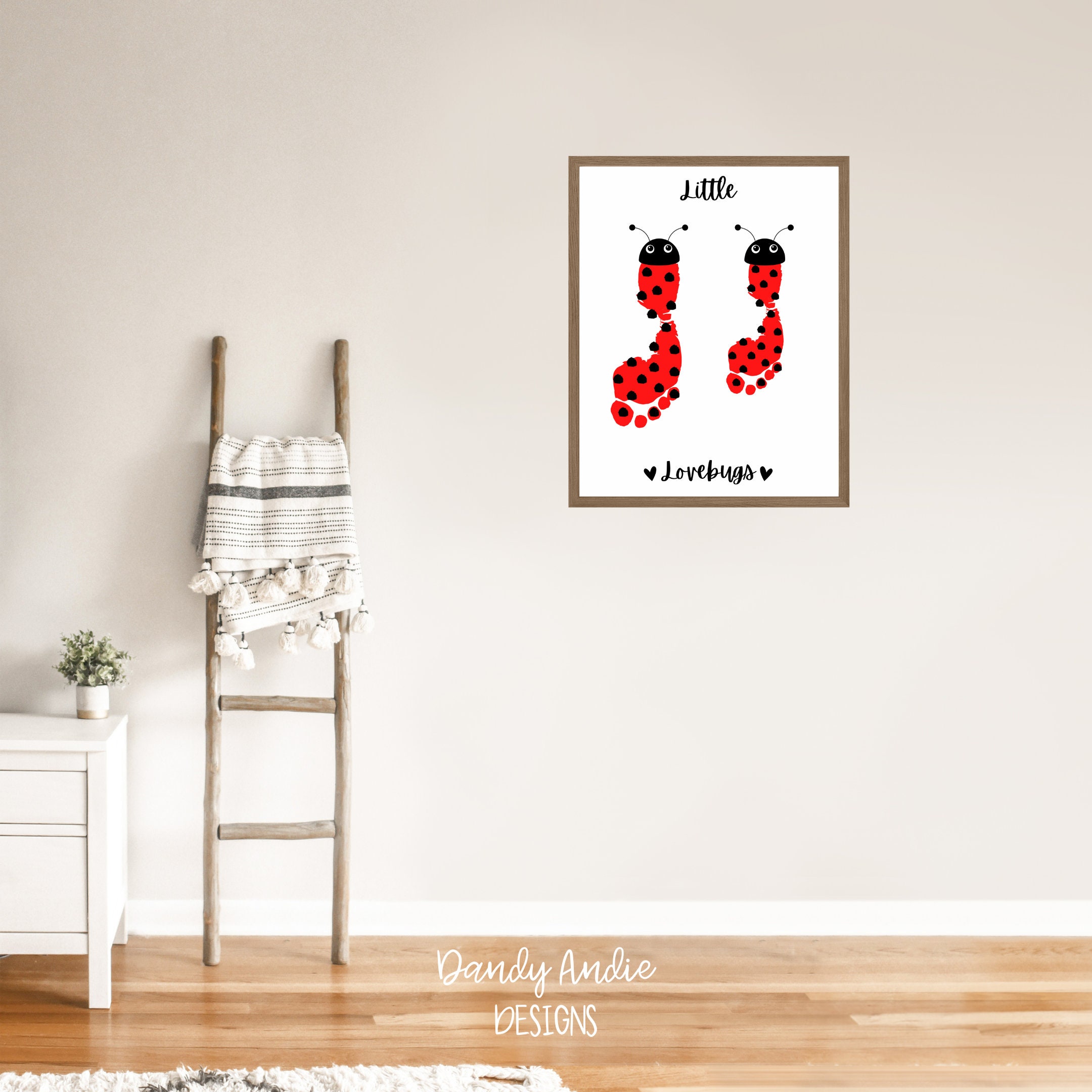 Little Love Bugs Footprint Art Printable Kids Craft Template - Etsy