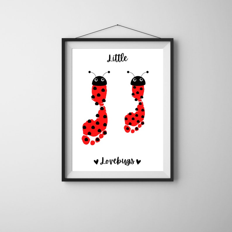 Little Love Bugs Footprint Art Printable Craft Template - Etsy