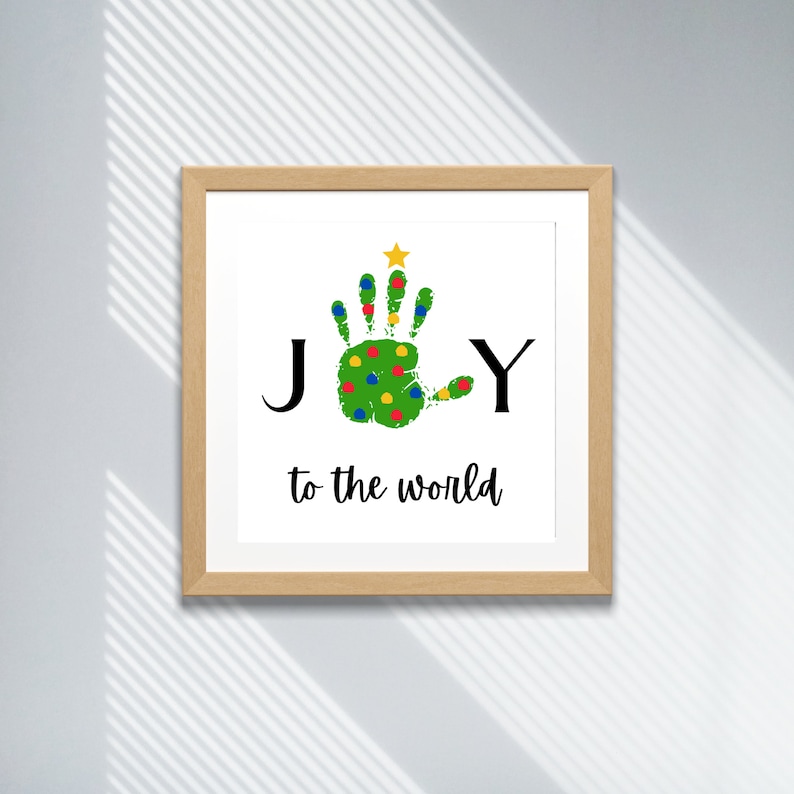 Christmas Handprint Art, Joy to the World Craft, DIY Keepsake, Kids ...