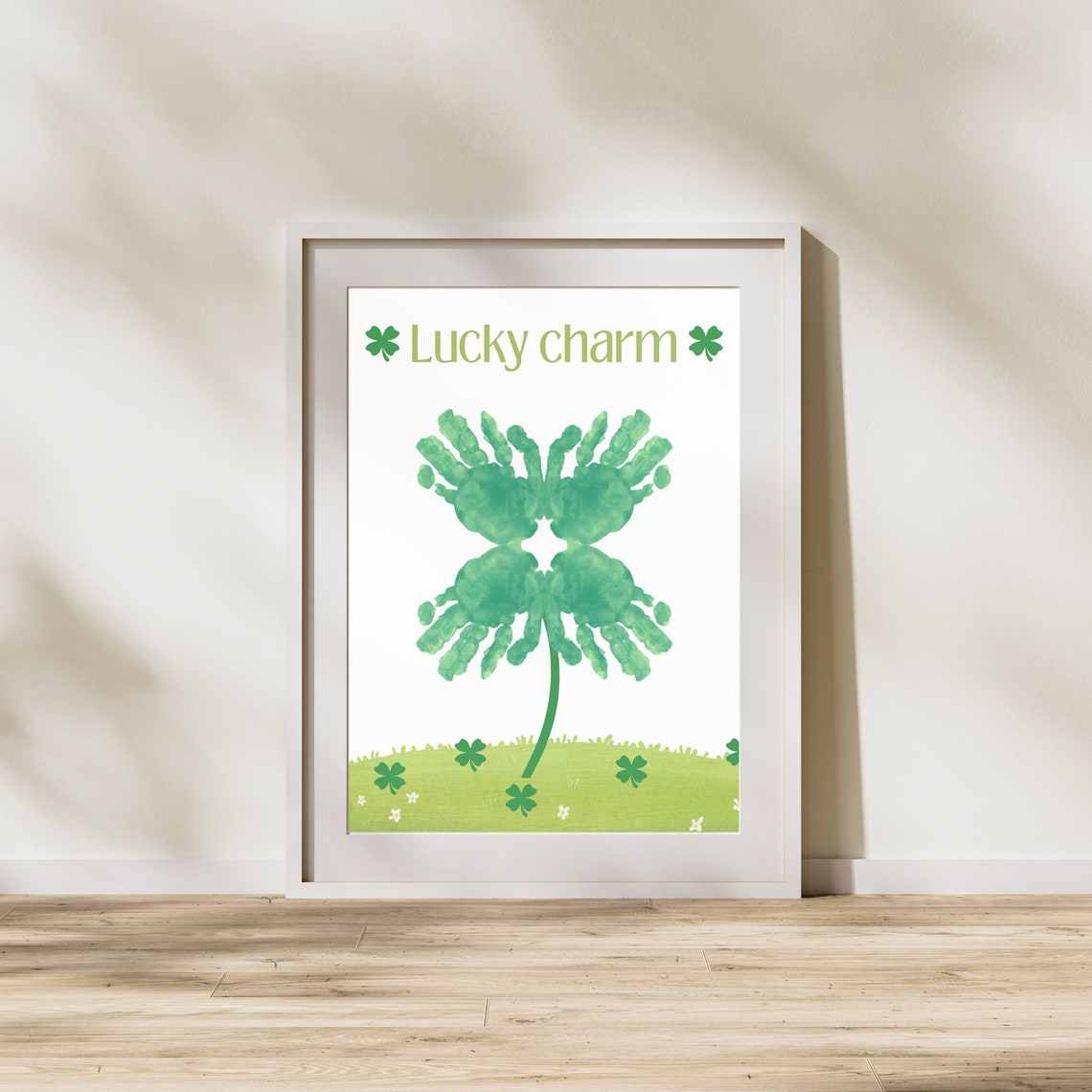 Lucky Charm Handprint Shamrock Art St. Patrick's Day Printable Craft ...