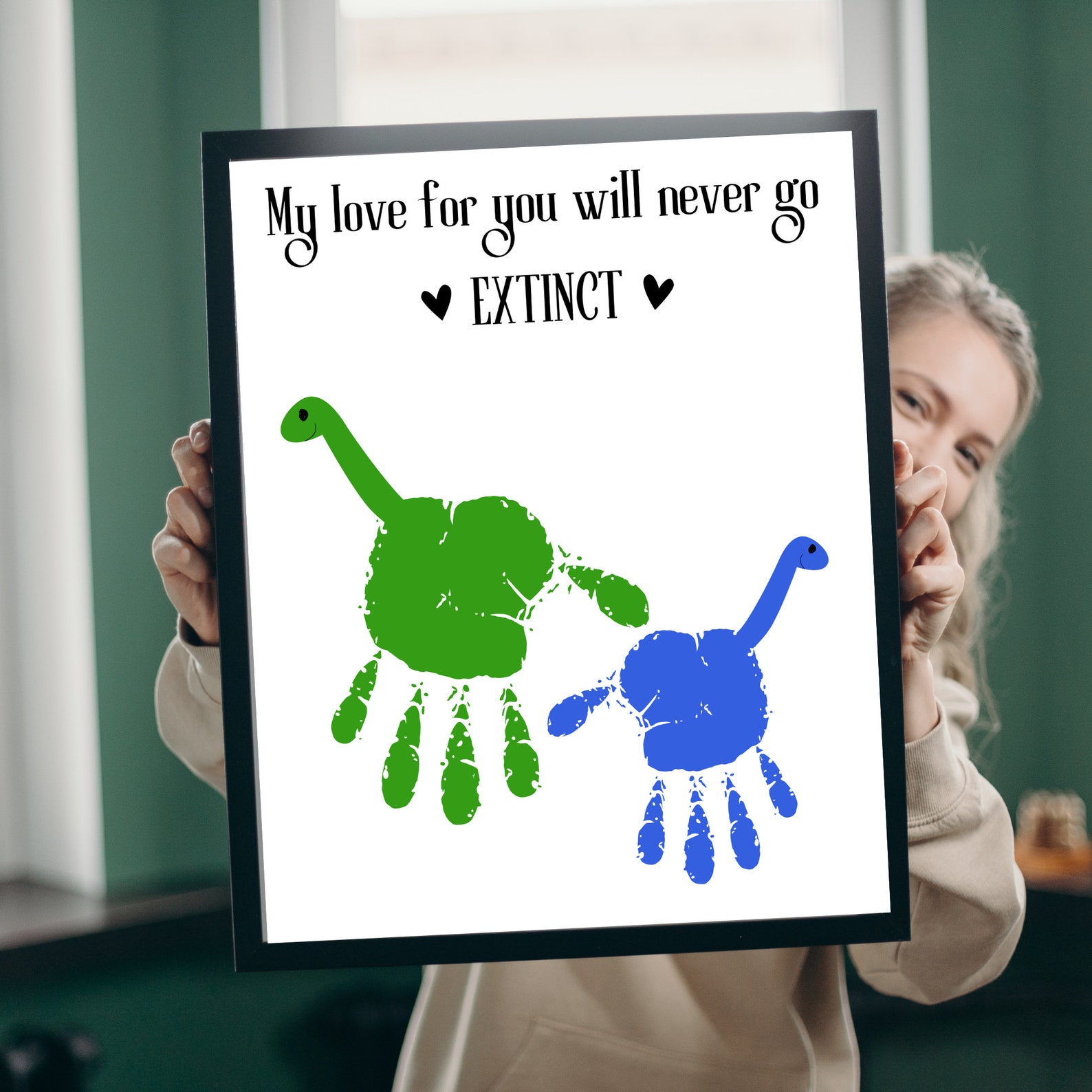 Dinosaur Handprint Art | Printable Craft Template | Mother's Day ...