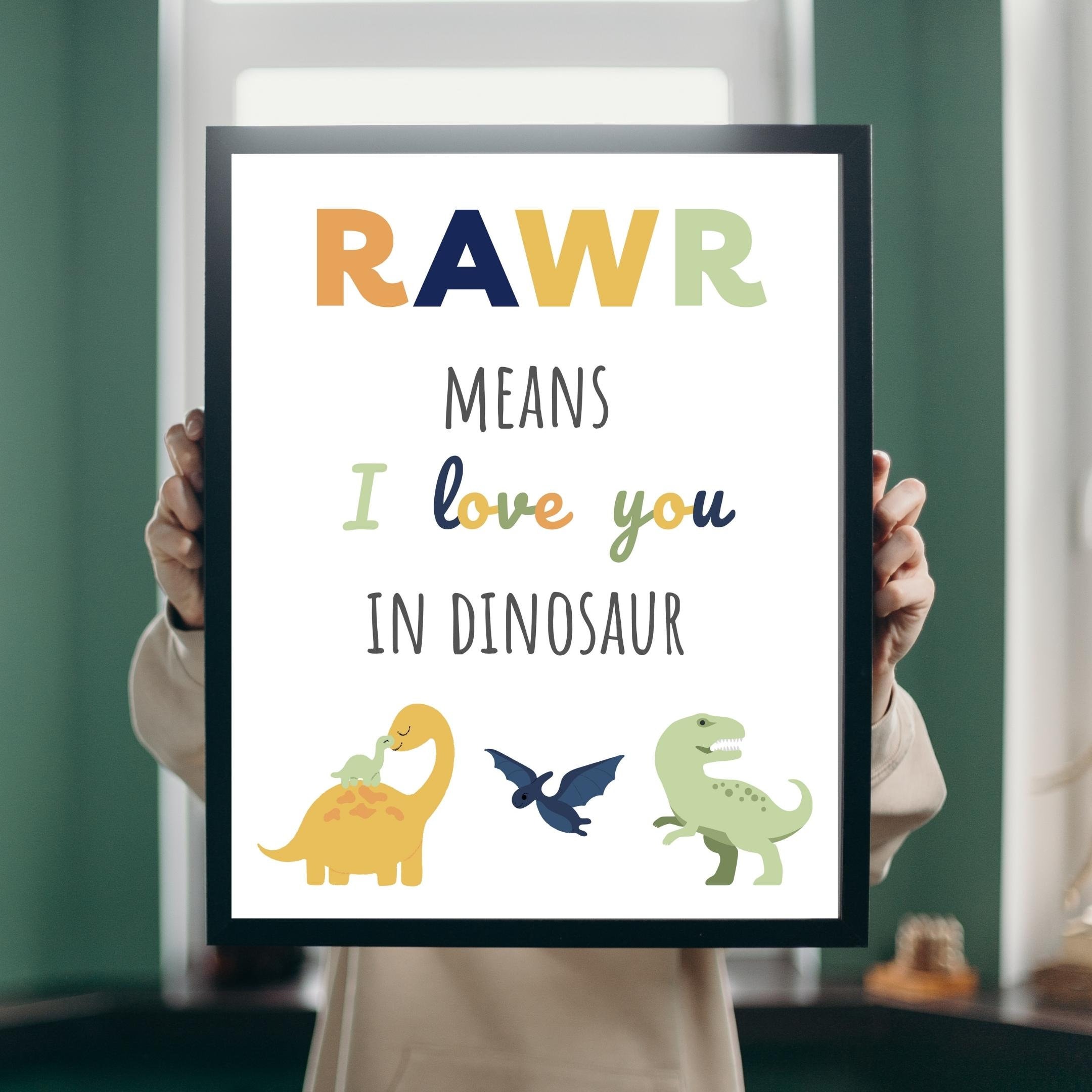 RAWR Means I Love You in Dinosaur Wall Art, Digital Download, Dinosaur ...